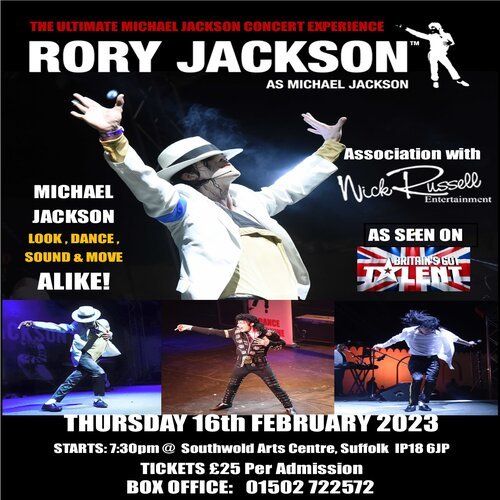 RORY JACKSON as MICHAEL JACKSON ~ With Dancers **POSTPONED until 17th ...